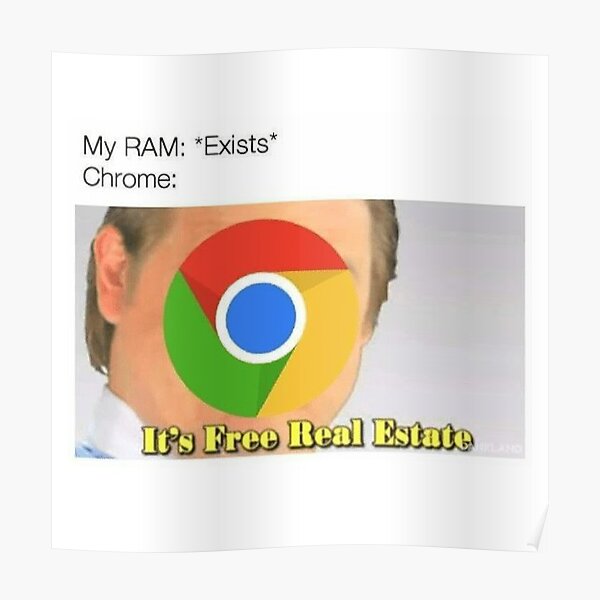 "funny chrome ram meme" Poster for Sale by mememerb | Redbubble