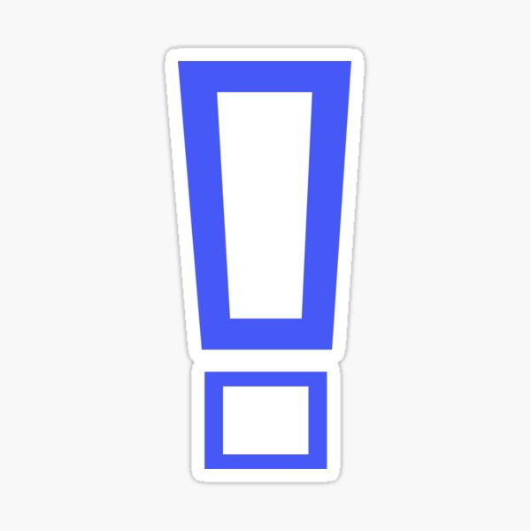 "exclamation mark" Sticker for Sale by Clubsarah | Redbubble