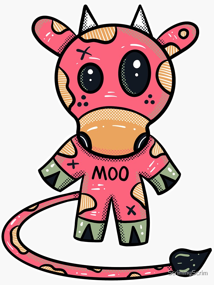 "Cow Buddy" Sticker by ScrimmyScrim | Redbubble