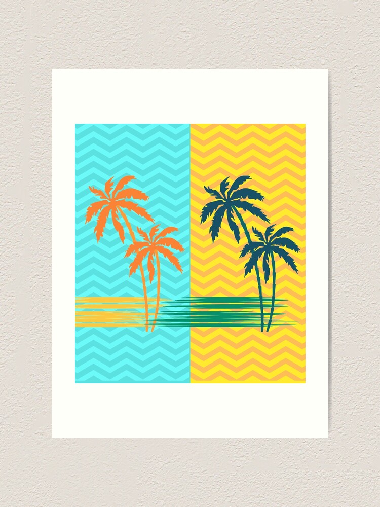 "Palm Trees on an Island Pop Art Design - Stunning Retro, Vintage ...
