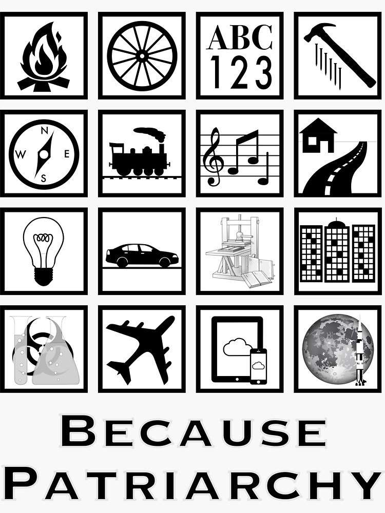 "Because Patriarchy" Sticker for Sale by JackHammerShirt | Redbubble