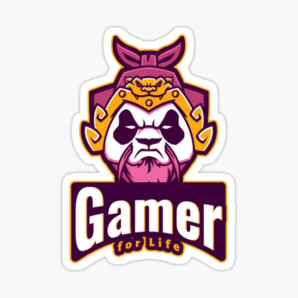 "Gamer for Life with Sensei Panda Cartoon" Sticker by PRIVARSHU | Redbubble