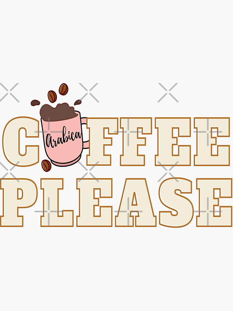 "Coffee please" Sticker by mintmuntra | Redbubble