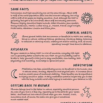 "HSP facts, reminders and tips for the Highly Sensitive Person ...