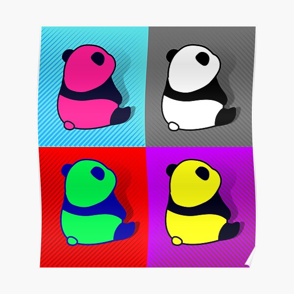 "Adorable Panda Pop Art - Cute Retro, Vintage, Colorful Modern Art ...