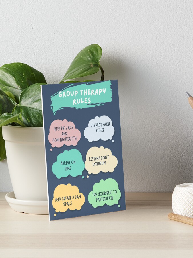 "Group Therapy Rules Poster" Art Board Print for Sale by SVWellness ...