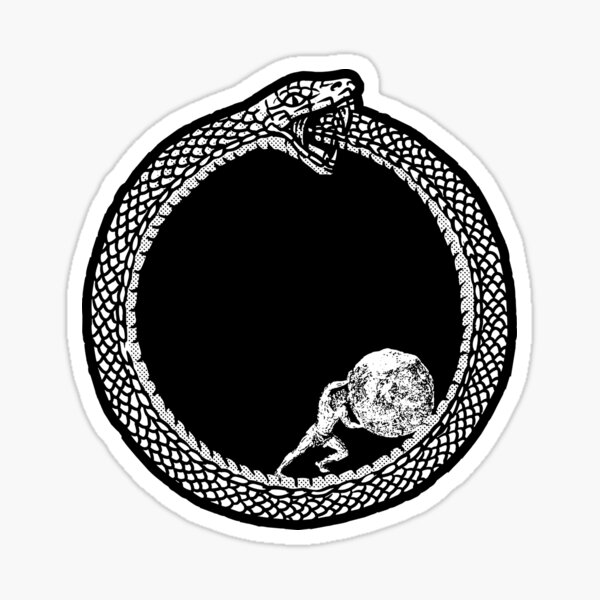"Sisyphus in an Ouroboros snake - Unisex Philosophy T-Shirt For ...