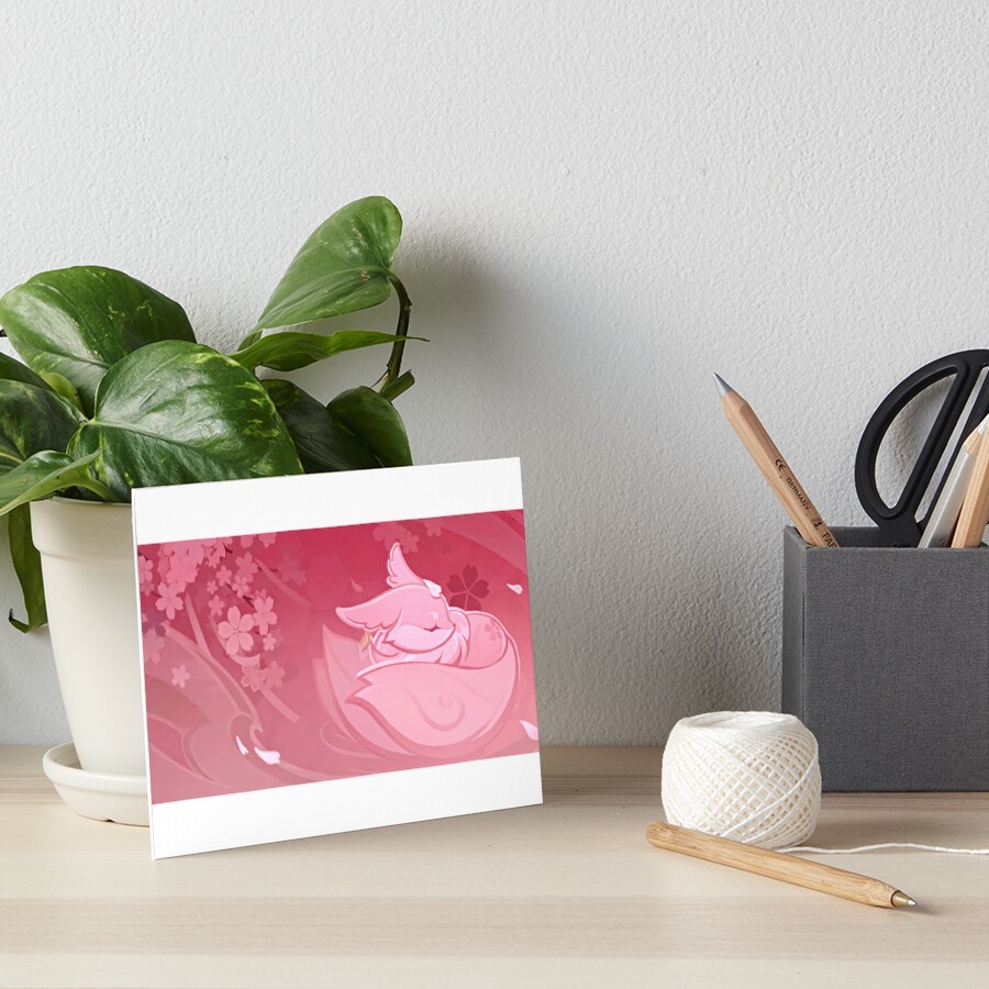 "Yae Miko Kitsune namecard" Art Board Print by Omagatoki | Redbubble