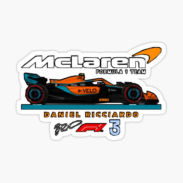 "Mclaren F1 Team 2022 Daniel Ricciardo Logo 3" Sticker by Bkaconom ...