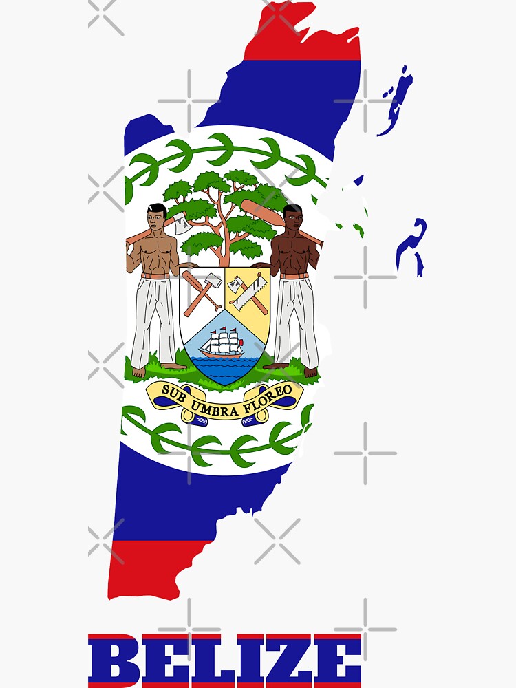 "BELIZE Flag map design" Sticker for Sale by BasbiArt | Redbubble