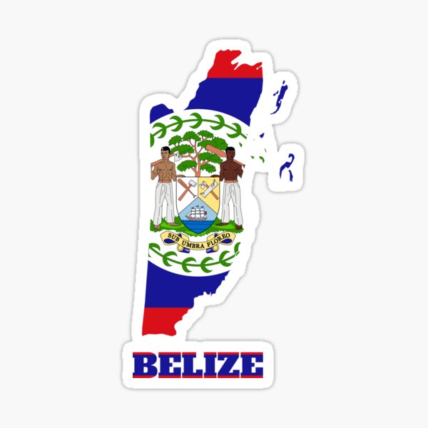 "BELIZE Flag map design" Sticker for Sale by BasbiArt | Redbubble