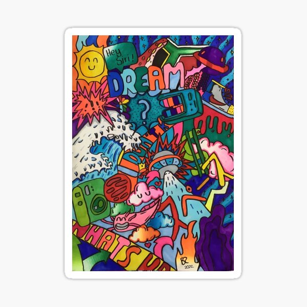 "Full page doodle" Sticker for Sale by MadForMarkers | Redbubble