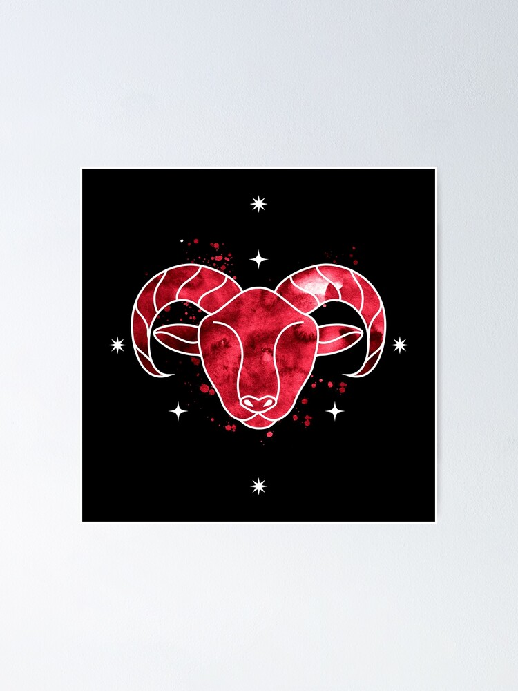 "ARIES Zodiac Sign Horoscope Symbol Star Sign - DARK BG" Poster for ...