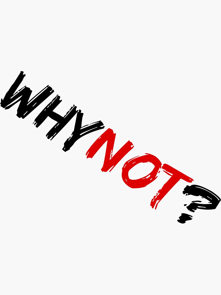 "Why Not?" Sticker by WhyNoTheory | Redbubble