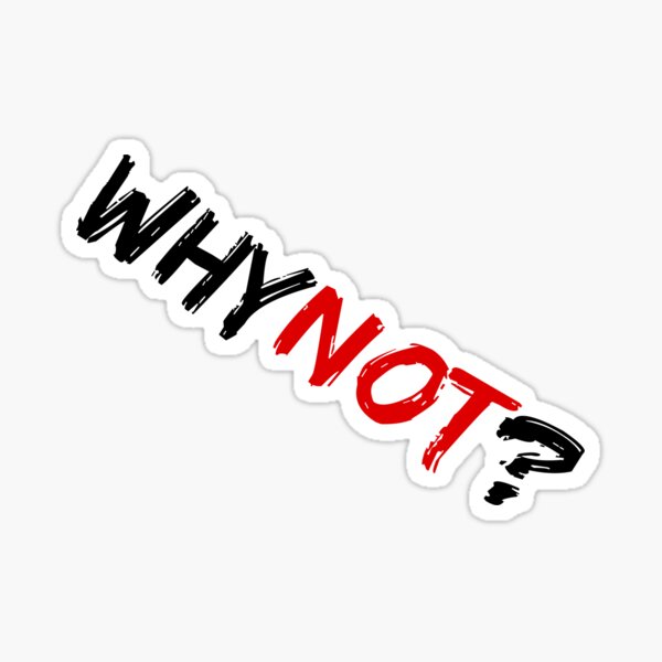 "Why Not?" Sticker by WhyNoTheory | Redbubble
