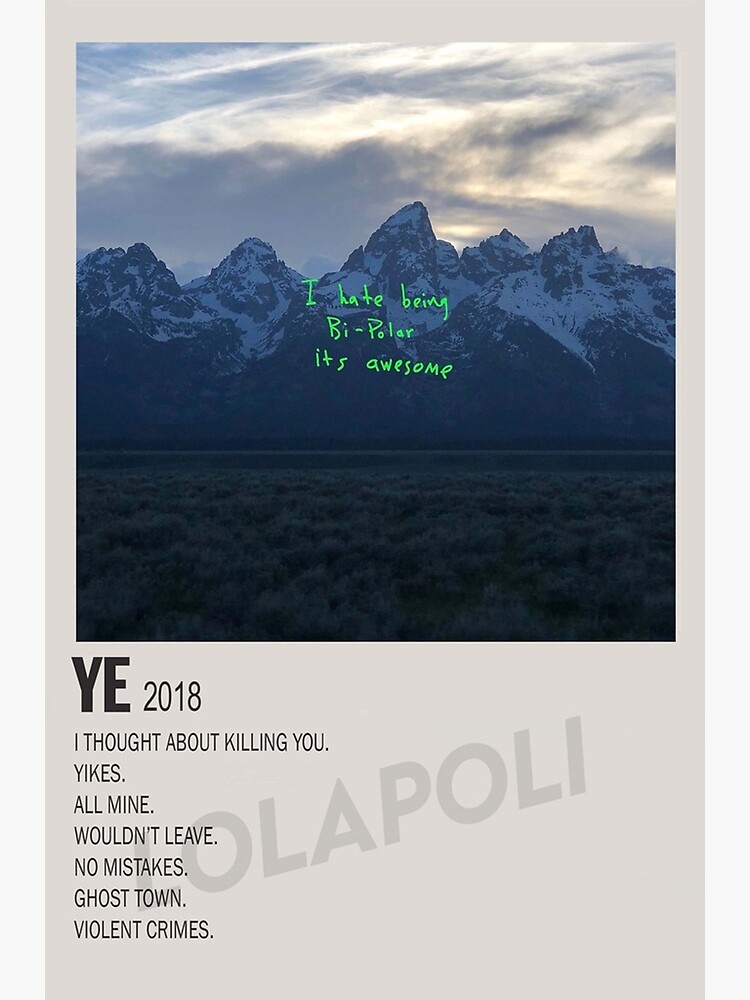 "Ye album cover posters, Tracklist poster, music poster" Poster by ...