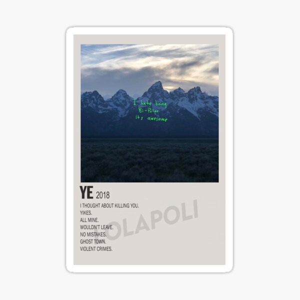 "Ye album cover posters, Tracklist poster, music poster" Sticker by ...