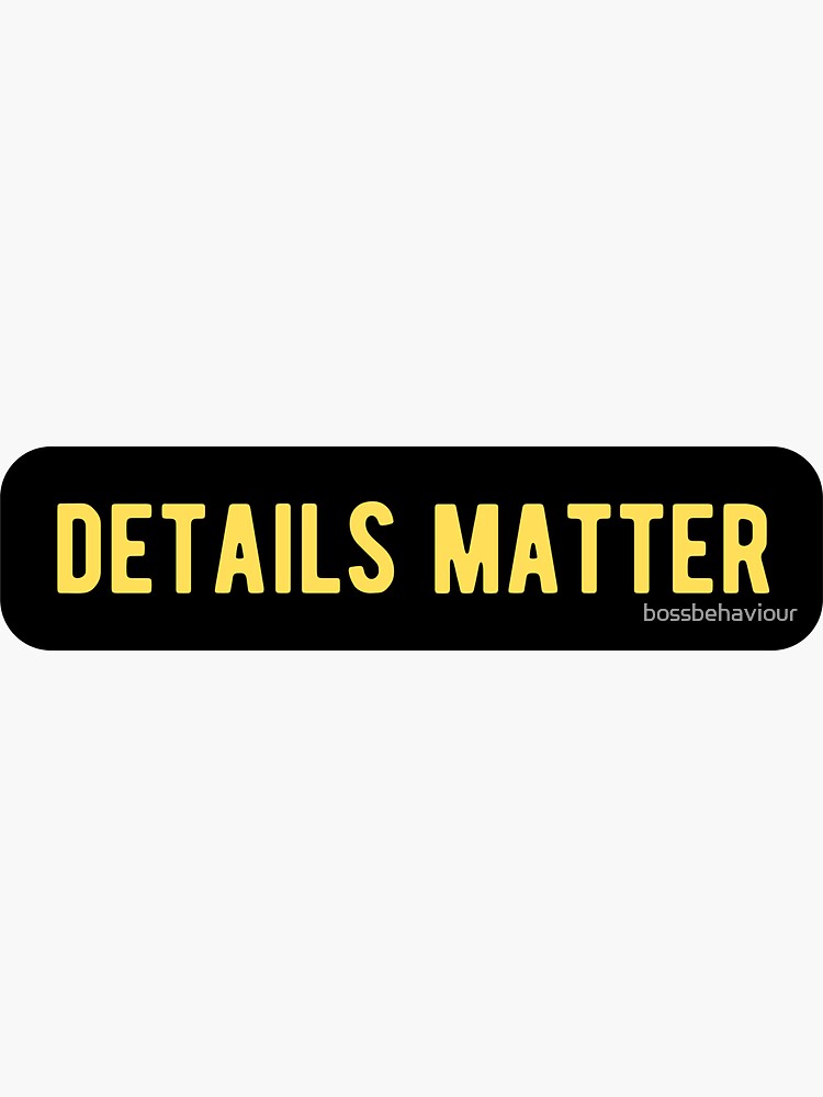 "Details Matter Jack Reacher Quote" Sticker for Sale by bossbehaviour ...