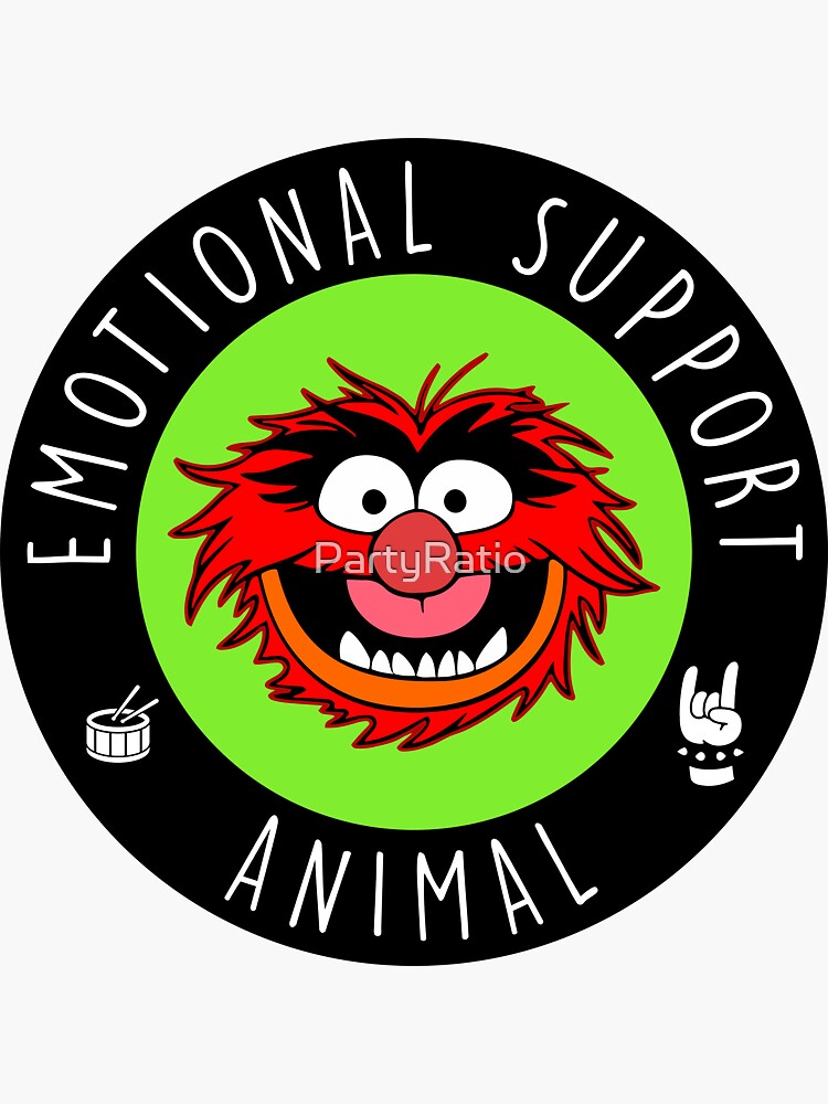 "Muppets Animal | Emotional Support Animal Drummer" Sticker for Sale by ...