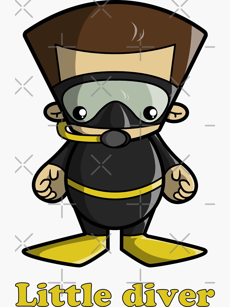 "Cartoon diver" Sticker for Sale by Mousi | Redbubble