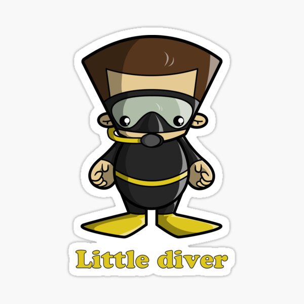 "Cartoon diver" Sticker for Sale by Mousi | Redbubble