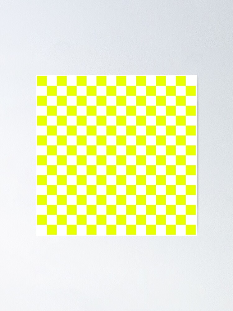 "Neon Yellow Checkerboard | Beautiful Interior Design" Poster for Sale ...