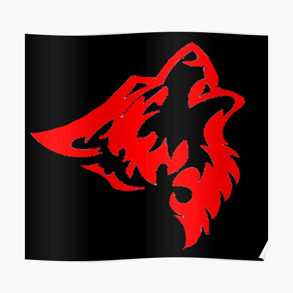 "red wolf drawing art" Poster for Sale by CryptoHut | Redbubble