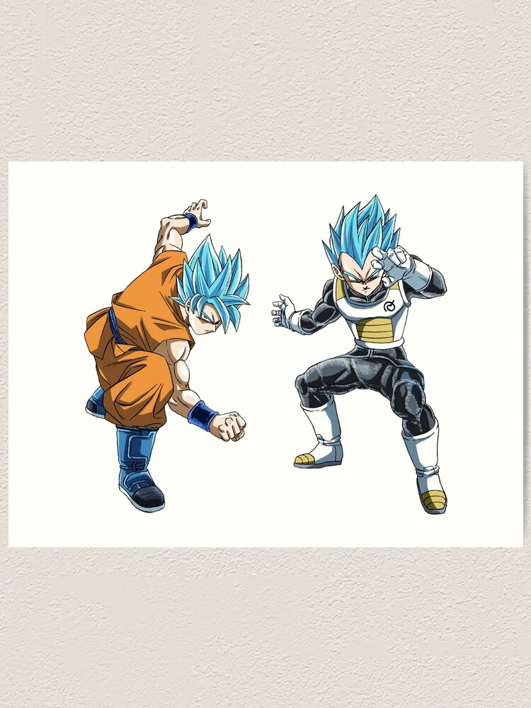 "goku and vegeta super sayian blue iconic pose set" Art Print for Sale ...