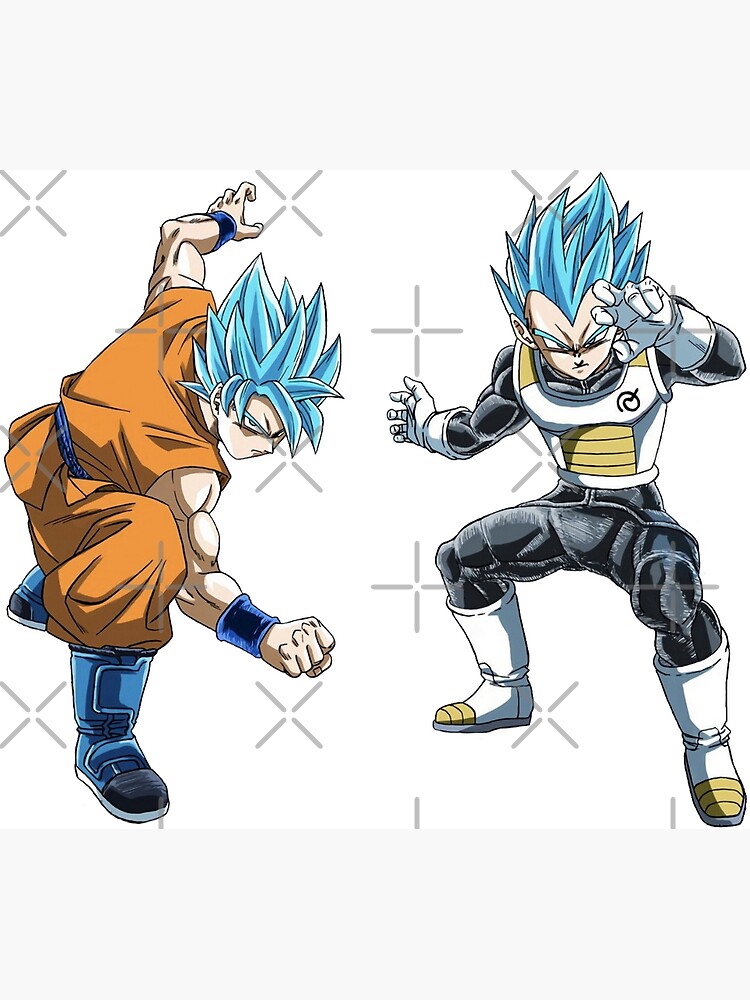 "goku and vegeta super sayian blue iconic pose set" Canvas Print for ...