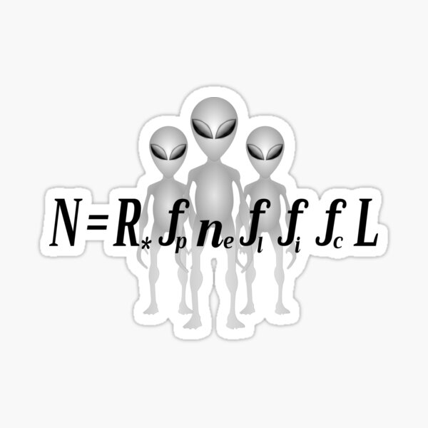"Drake Equation With Aliens" Sticker by rewstudio | Redbubble