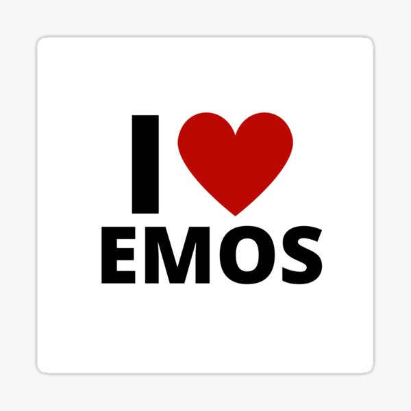 "I love emos" Sticker for Sale by OrianaM | Redbubble