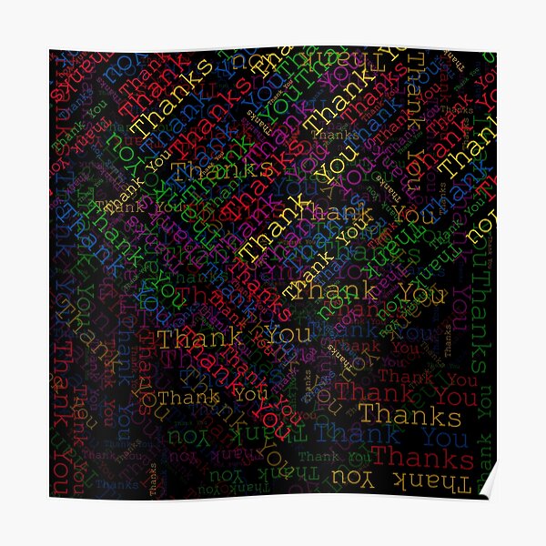 "Thankful Layered Thank You Thanks" Poster for Sale by Garaga | Redbubble