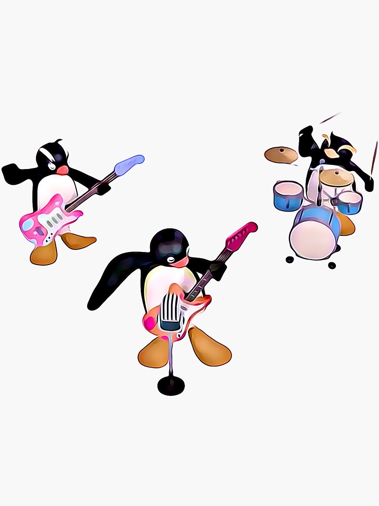 "pingu noot noot rock band" Sticker for Sale by Legendary-stuff | Redbubble