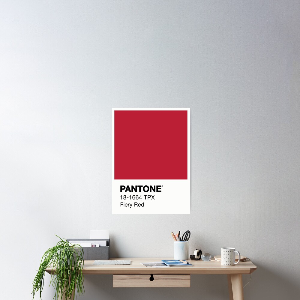 "Pantone Fiery Red" Poster for Sale by erreeme | Redbubble