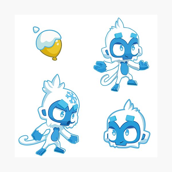 "Ice Monkey Sticker Pack ! Bloons TD6 fan art " Photographic Print by ...