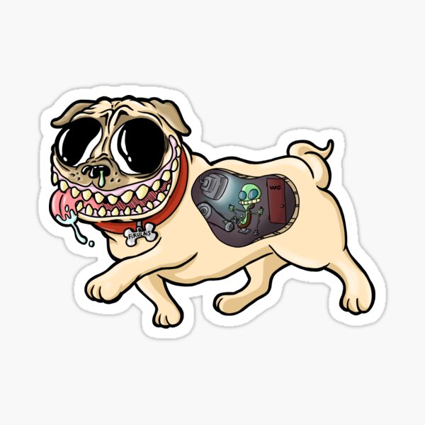 "Alien dog" Sticker by sabandija83 | Redbubble