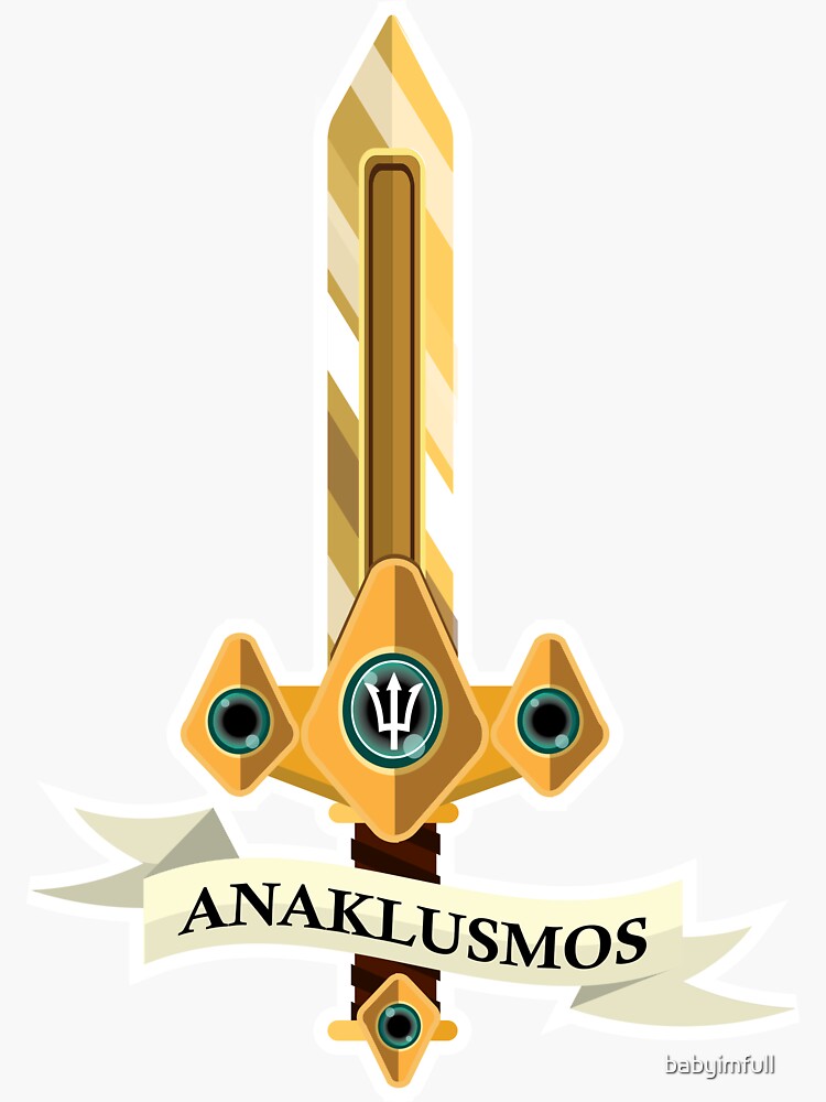 "Percy Jackson - Anaklusmos Riptide" Sticker by babyimfull | Redbubble