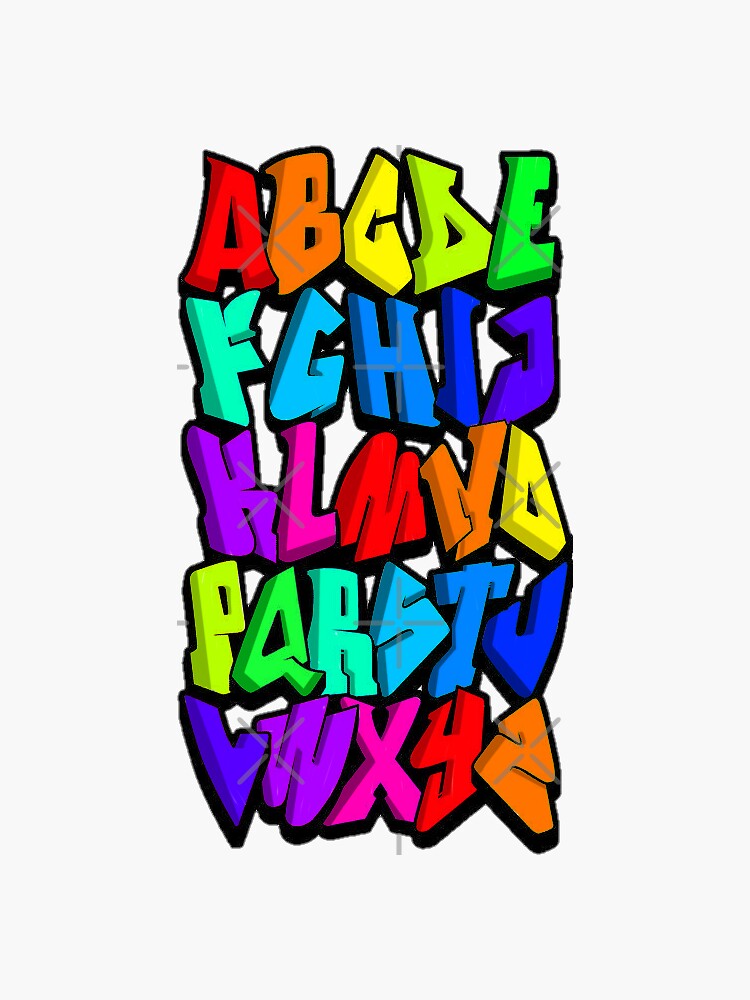 "Graffiti alphabet " Sticker for Sale by DragonKing2506 | Redbubble