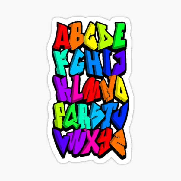 "Graffiti alphabet " Sticker for Sale by DragonKing2506 | Redbubble