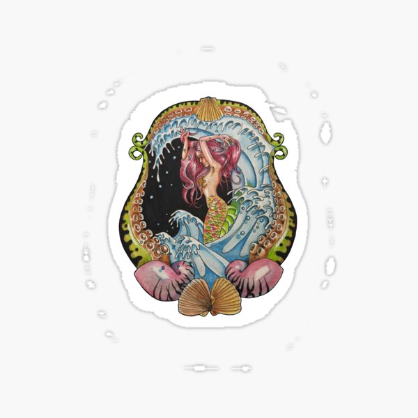 "Sea shells and mermaids" Sticker by unitedtogether1 | Redbubble