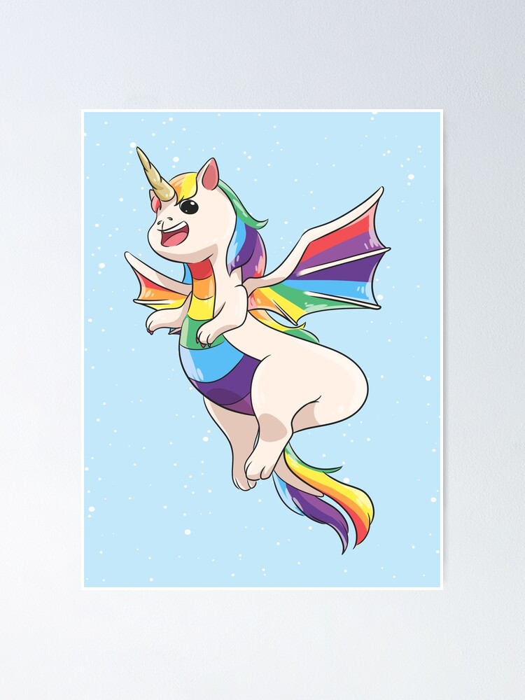 "Unicorn Rainbow Dragon" Poster for Sale by MissyMooMedia | Redbubble