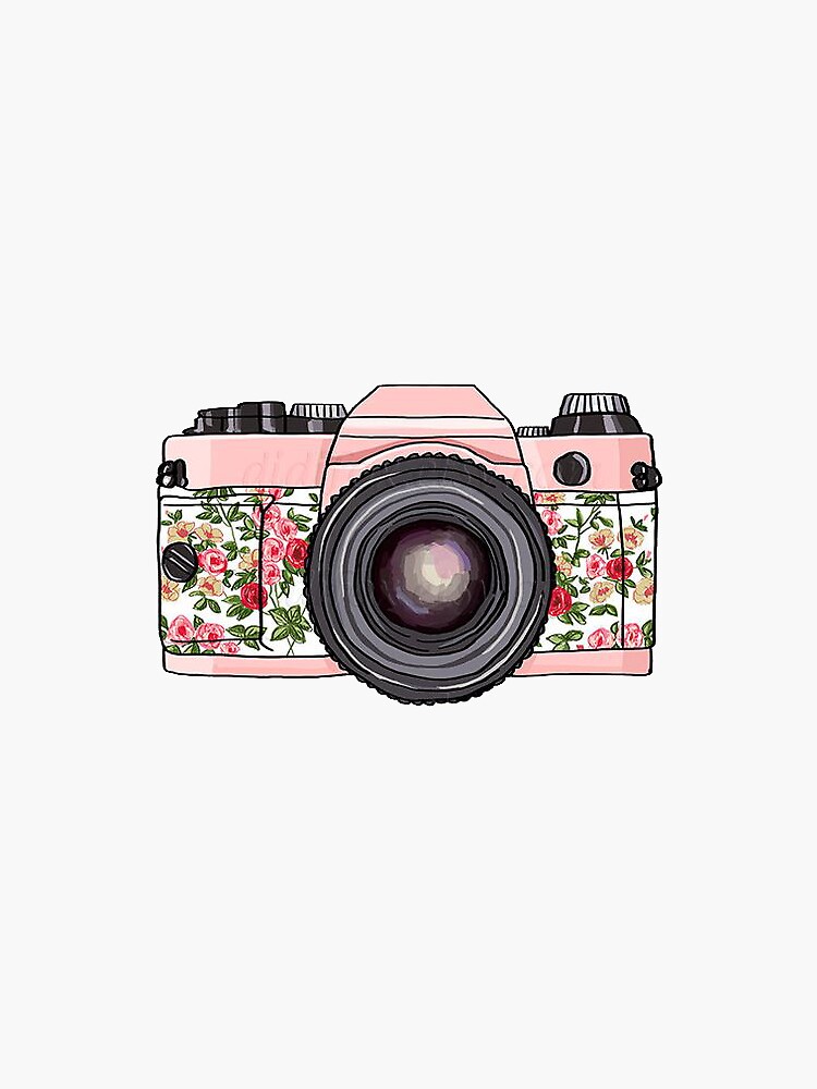 "Floral Camera" Sticker for Sale by Mgreenlee15 | Redbubble