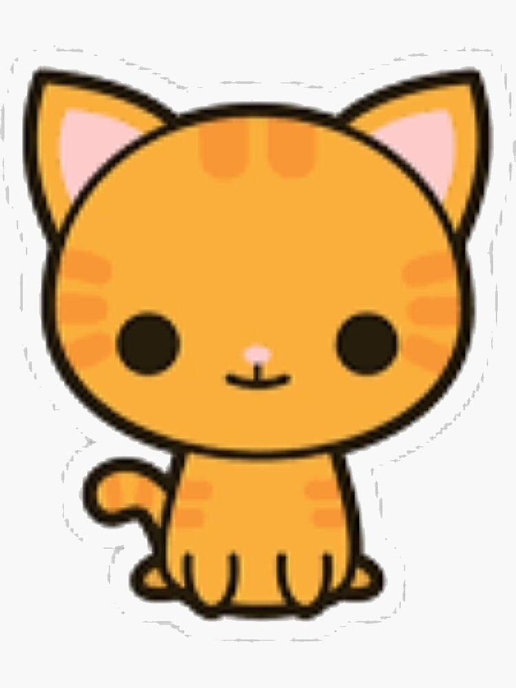 "Cute animated cat" Sticker by KelseyJG25 | Redbubble