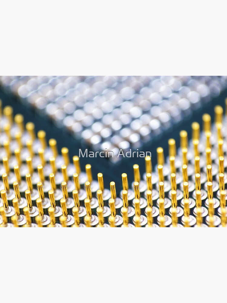 "cpu pins and chip, microchip processor legs computer component technology computer nerd. Macro ...