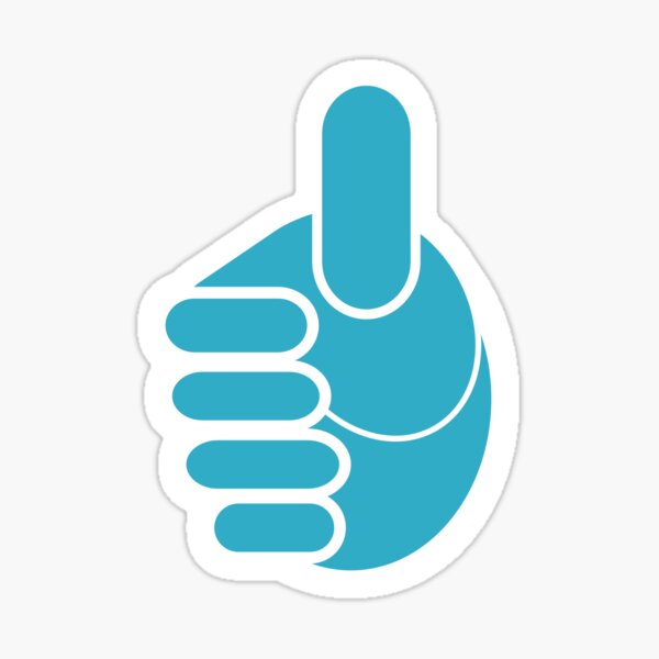 "Thumbs Up light blue" Sticker for Sale by BJinnov | Redbubble