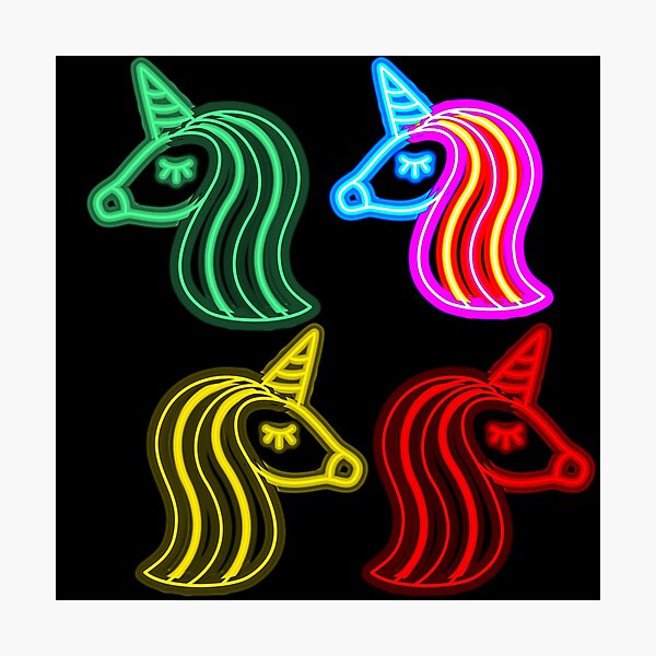 Lámina fotográfica «Bonitos sementales de unicornio minimalistas hermosos y vintage coloridos de ...