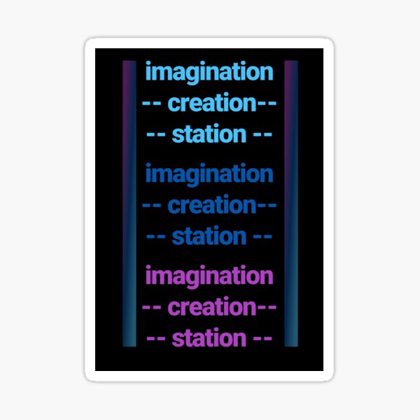 "imagination " Sticker for Sale by vallertine | Redbubble