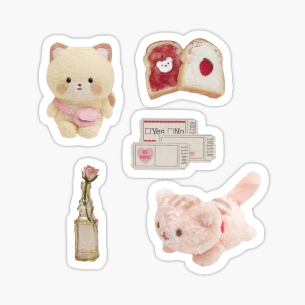 "Cute pink cat sticker set" Sticker for Sale by Yooniee | Redbubble