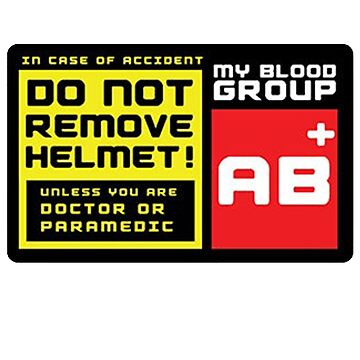 "Blood Group AB+ | AB Positive | Helmet Sticker" Sticker for Sale by ...