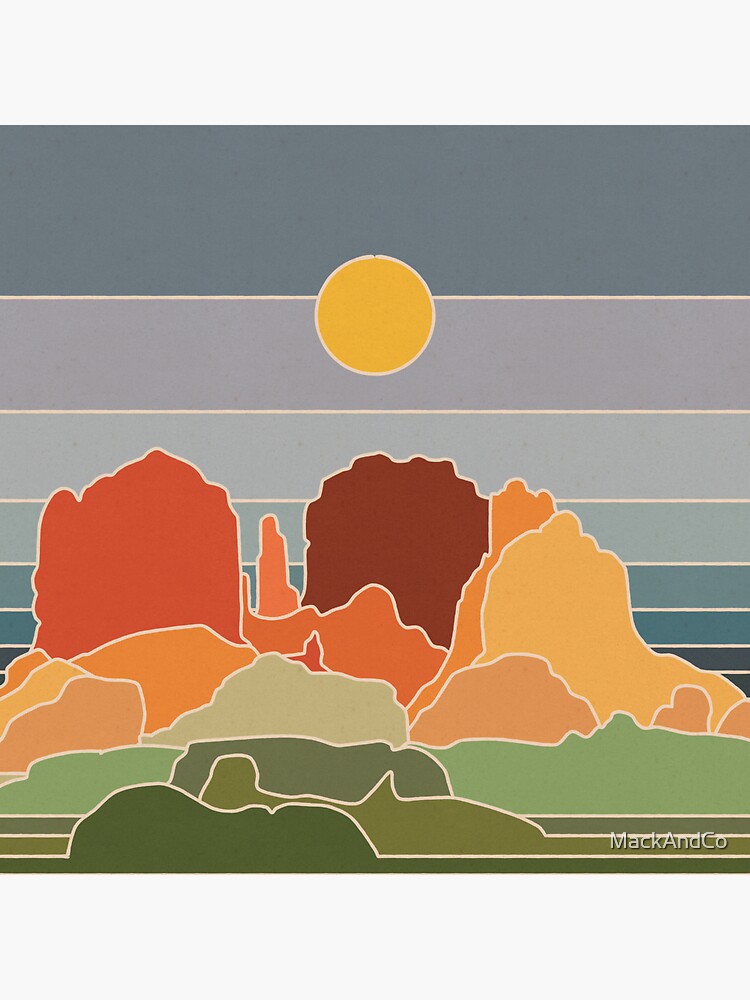 "Minimalist Cathedral Rock" Sticker by MackAndCo | Redbubble